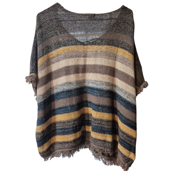 entro | Sweaters | Entro Multicolor Striped Poncho | Poshmark
